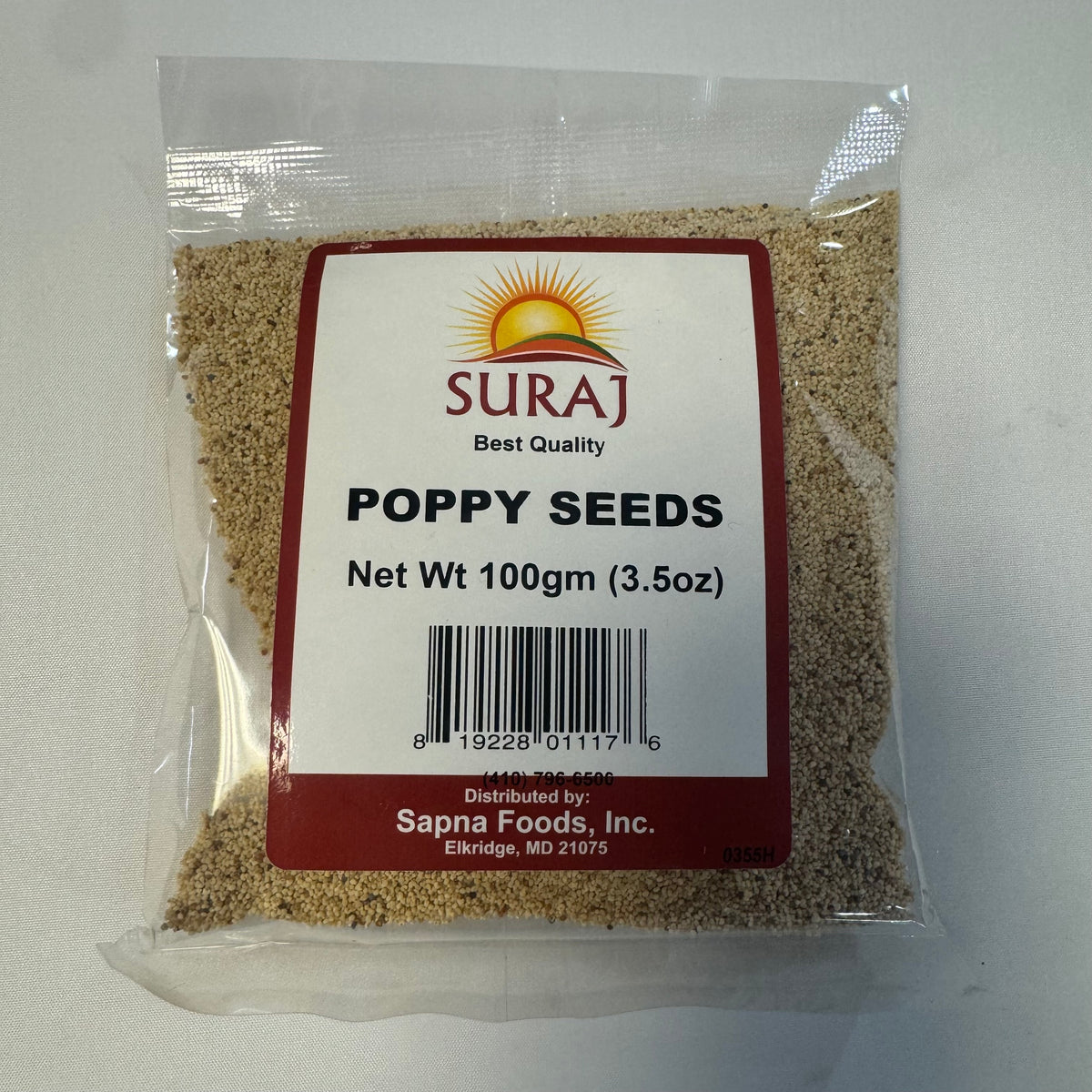 SURAJ Poppy Seeds (ဘိန်း စေ့) 100 gm – Myanmar Food USA