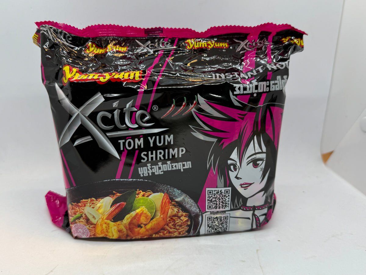 Yum Yum Xcite Tom Yum Shrimp Flavor Instant Noodle ( ပု ဇွန် ချဉ် စပ ...