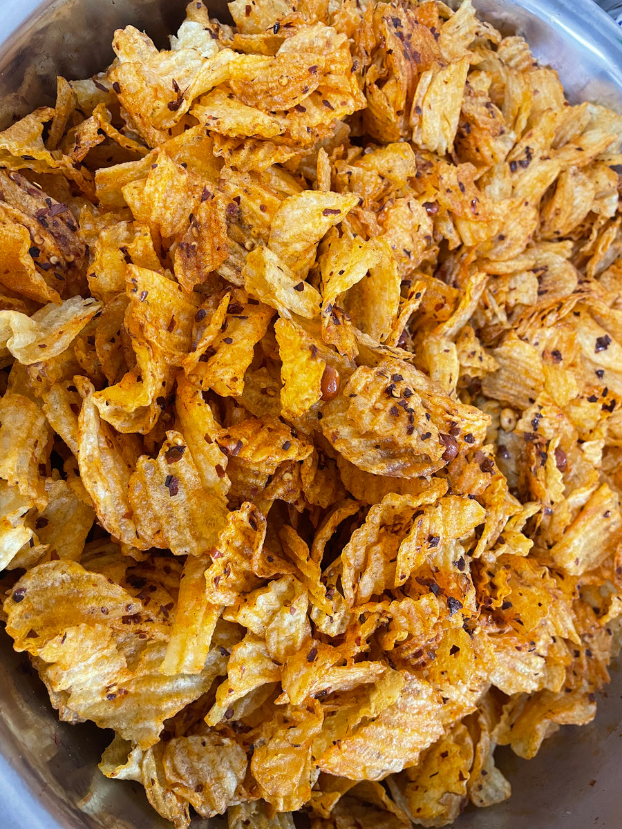 Essential Spicy Potato Chips with Peanut (မြန်မာအရသာ အာလူးစပ်ကြော ...