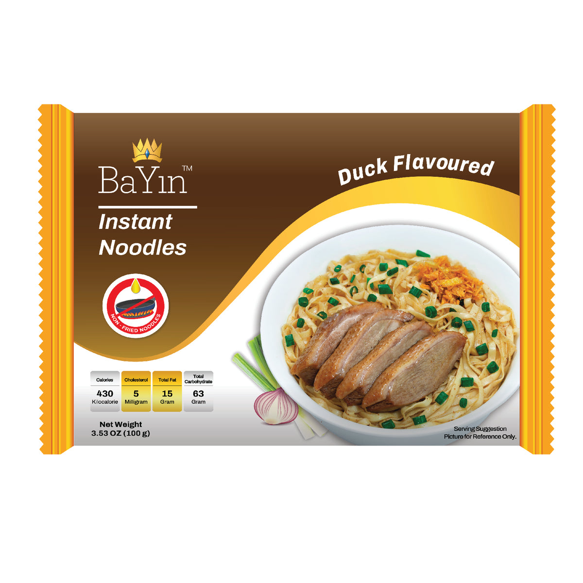 Ba Yin Duck Flavored Instant Noodle (ဘုရင် တံဆိပ်ဆီချက်ခေါက်ဆွဲ) Singl ...