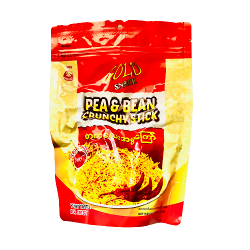 Gold Snack - Pea & Bean Crunchy Stick (Spicy)(စာကလေးအမွကြော်အစပ ...